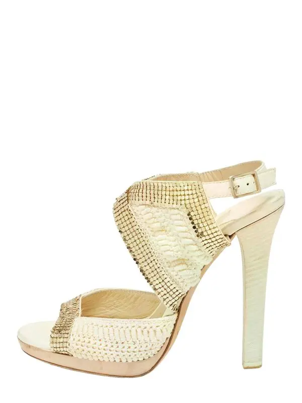 JIMMY CHOO Leather Heeled Sandals - Neutrals