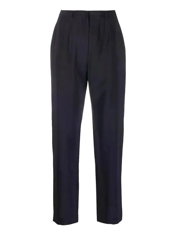 Giorgio Armani 1990s Slim-cut Wool-blend Trousers - Blue