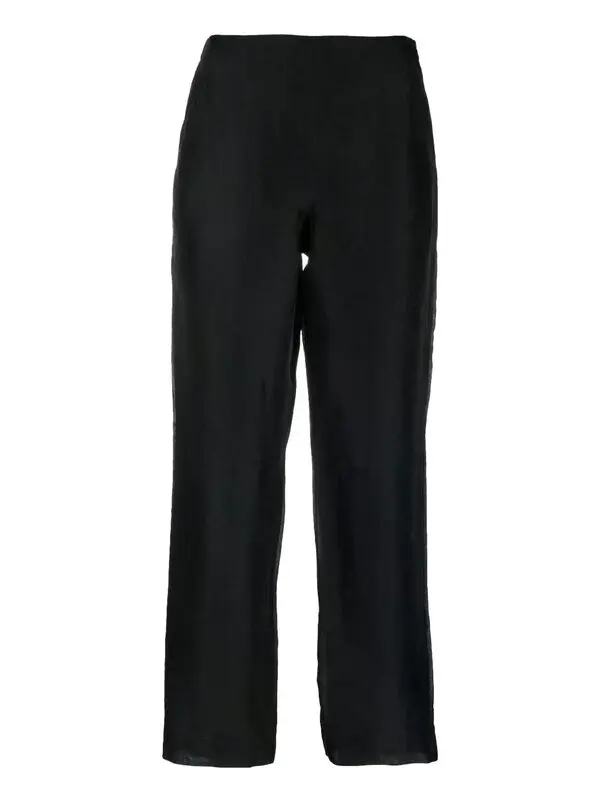 Giorgio Armani 2000s Wide-legged Silk Trousers - Black