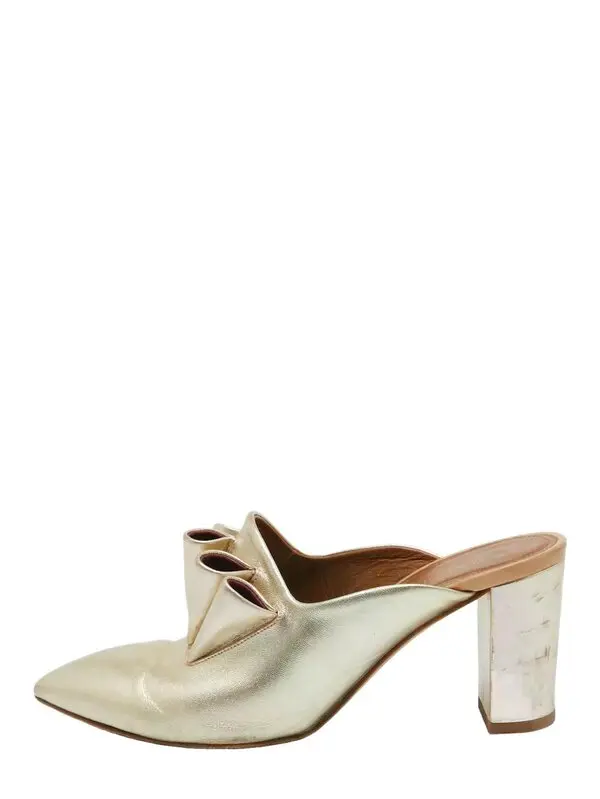 MALONE SOULIERS 75mm Leather Mules - Gold