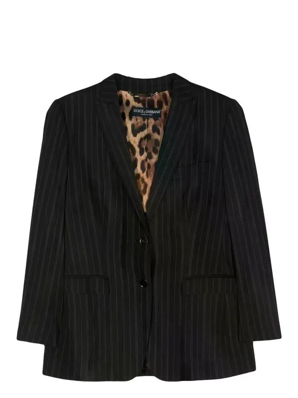 Dolce & Gabbana 1990s Striped Single-breasted Blazer - Black