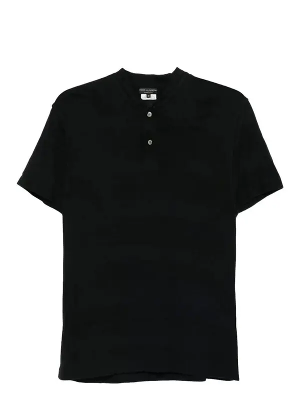 Comme Des Garçons 2000s Cotton Polo Shirt - Black
