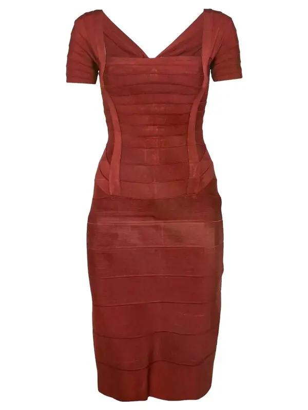 Herve Leger Bandage Midi Dress - Red