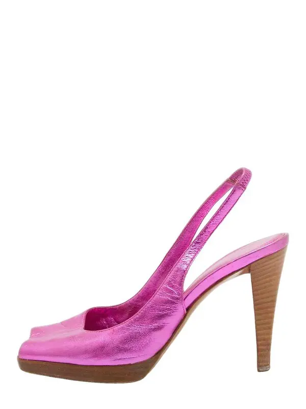 SERGIO ROSSI 100mm Patent-leather Slingback Pumps - Pink