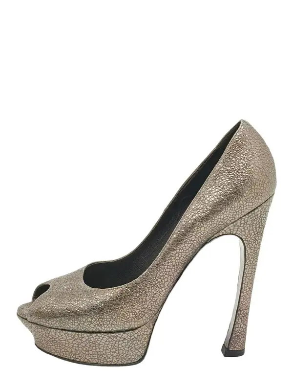 Saint Laurent 150mm Platform Peep-toe Pumps - Grey