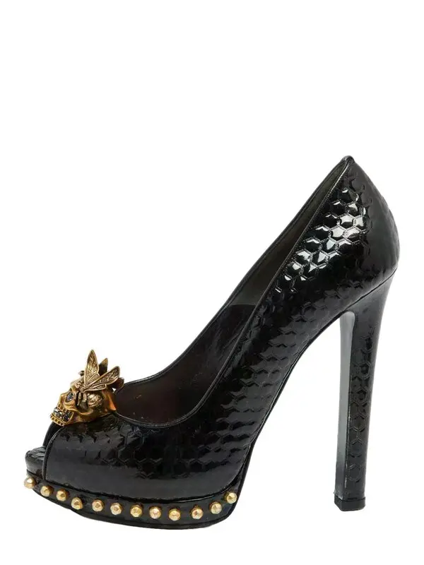 Alexander McQueen 140mm Leather Heeled Pumps - Black