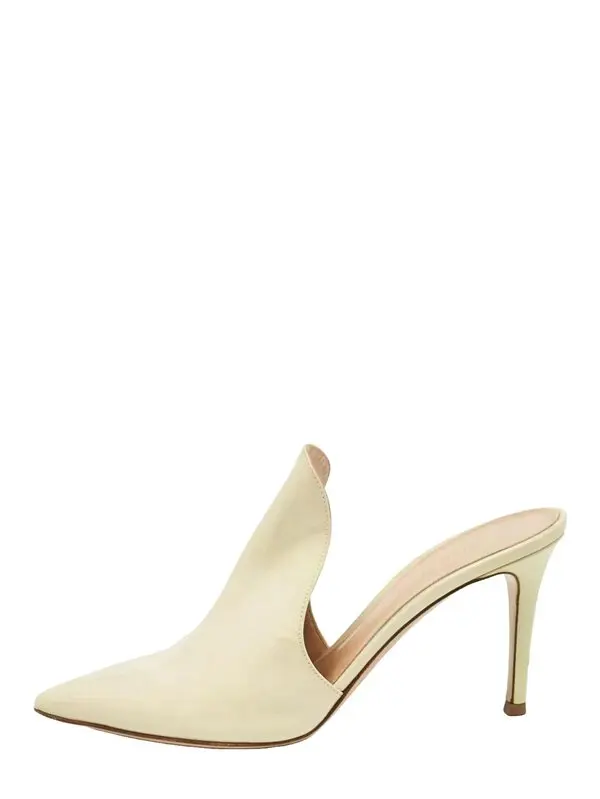 GIANVITO ROSSI Patent-finish Mules - Neutrals