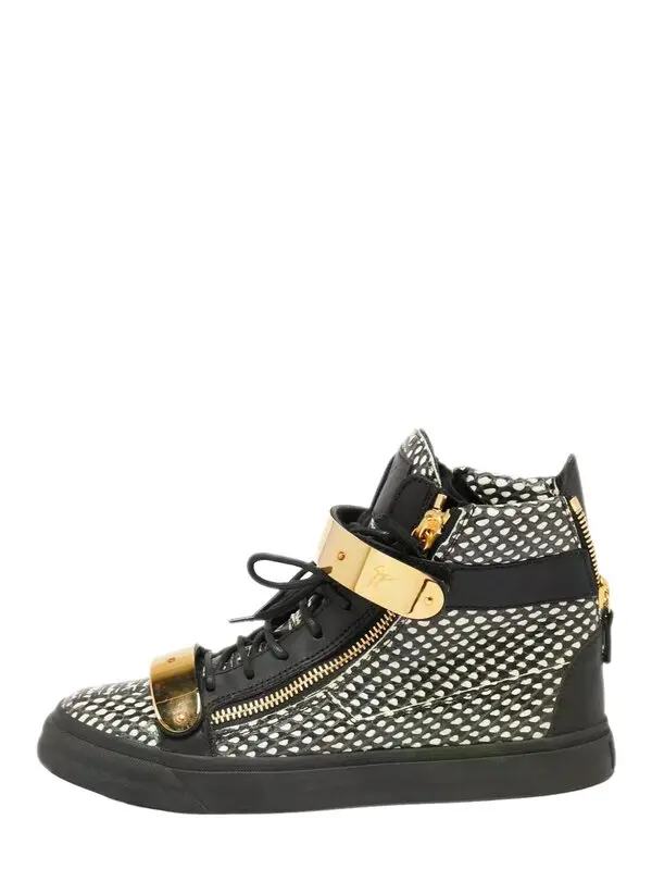 GIUSEPPE ZANOTTI 2024 Snakeskin Leather Sneakers - Black