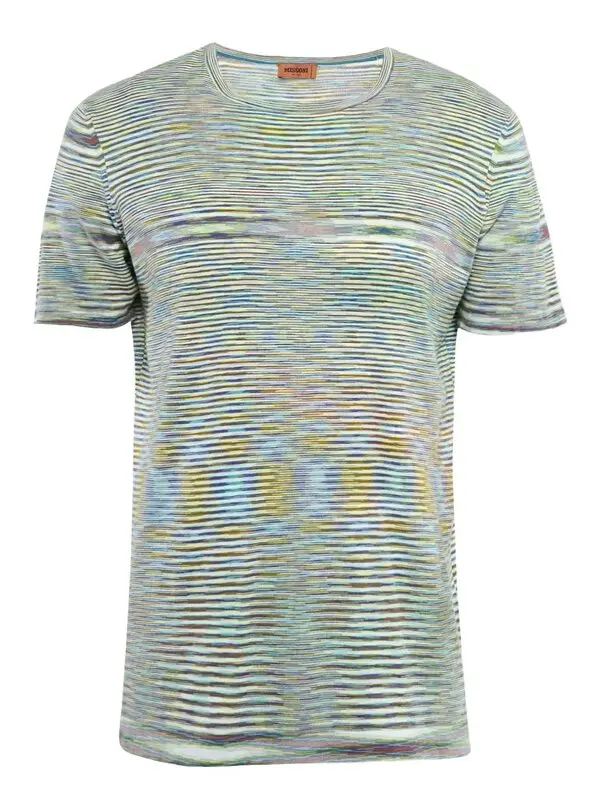 Missoni Striped Cotton T-shirt - Blue