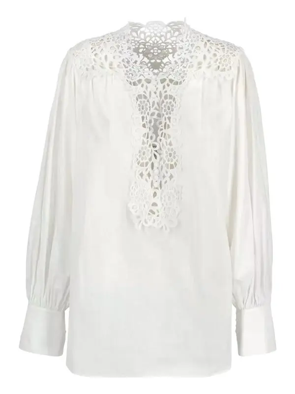 Ermanno Scervino Lace-insert Cotton Blouse - White
