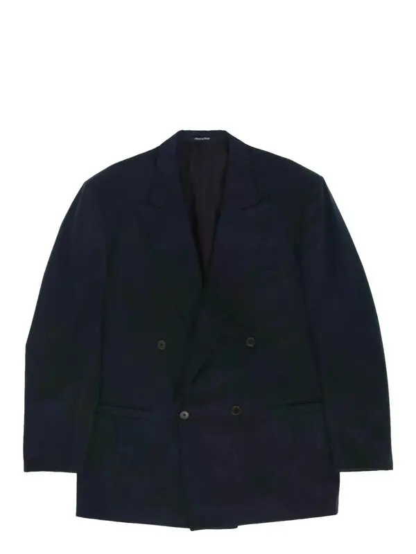 Saint Laurent 1990s Double-breasted Blazer - Blue