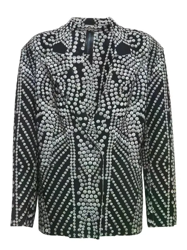 Norma Kamali Beaded Patterned Blazer - Black