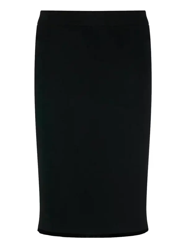Dior 2010s Distressed Hem Pencil Skirt - Black