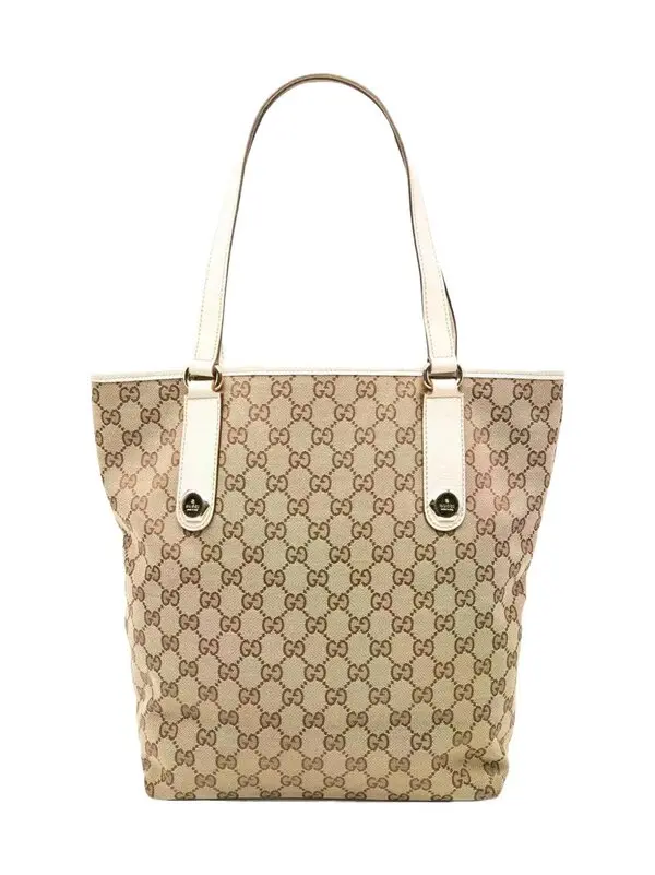 Gucci Gg Canvas Charmy Tote Bag - Brown