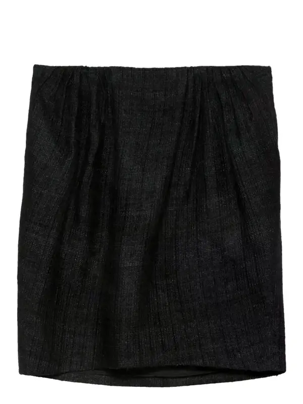 John Galliano 2000s Silk Boucle Skirt - Black