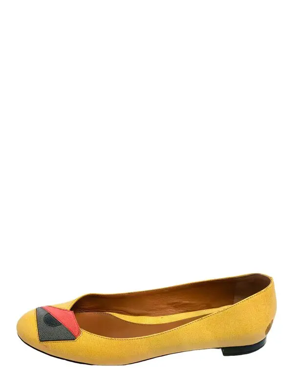 Fendi Leather Ballet Flats - Yellow