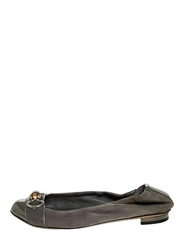 Gucci Bamboo-detail Ballet Flats - Grey