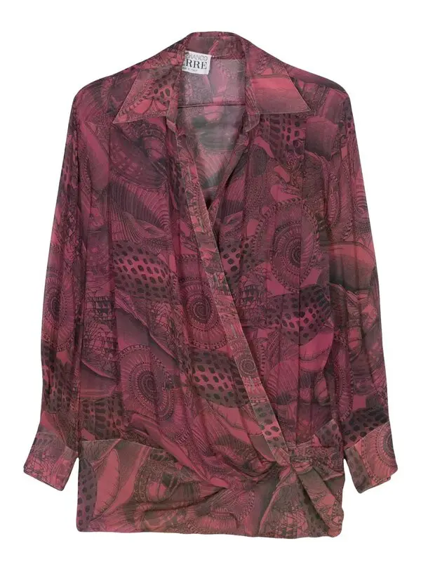 Gianfranco Ferre 2000s Graphic-print Silk Shirt - Pink