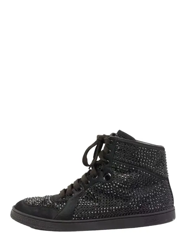 Gucci Coda Crystal Embellished High-top Sneakers - Black