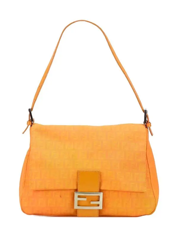 Fendi 2000-2010 Zucchino Canvas Mamma Forever Shoulder Bag - Orange
