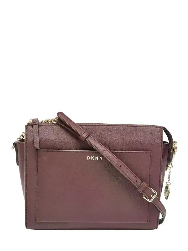 Dkny Structured Leather Crossbody Bag - Red