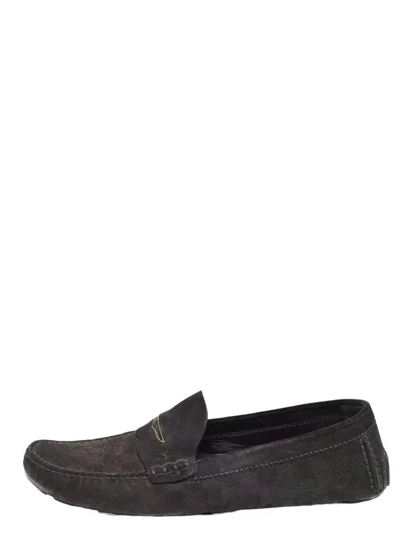 LOUIS VUITTON Monogram Canvas Loafers - Black