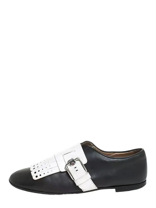 TOD'S Fringe Buckle Flats - Black