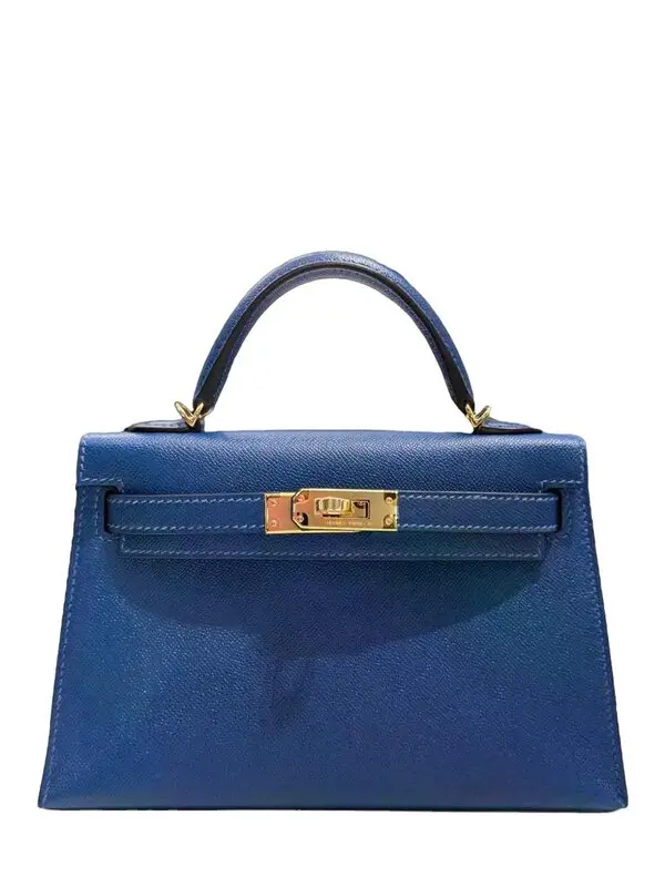 Hermès 2025 Mini Kelly Sellier 20 Gold-hardware Tote Bag - Blue