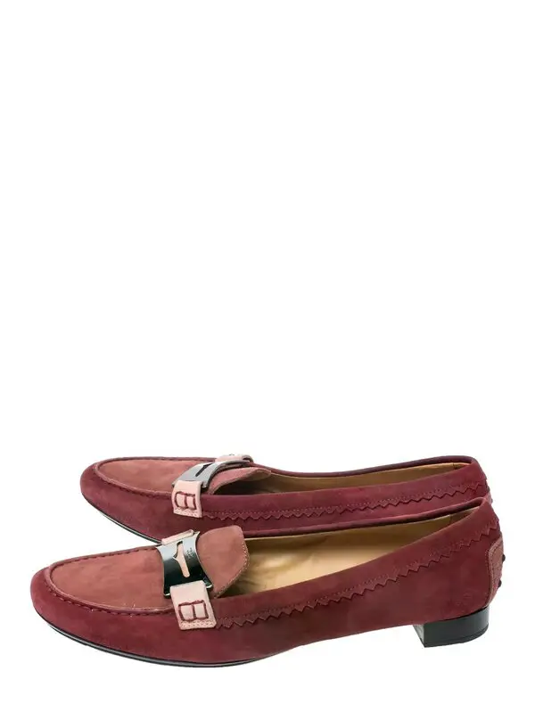 TOD'S Penny-slot Suede Loafers - Red