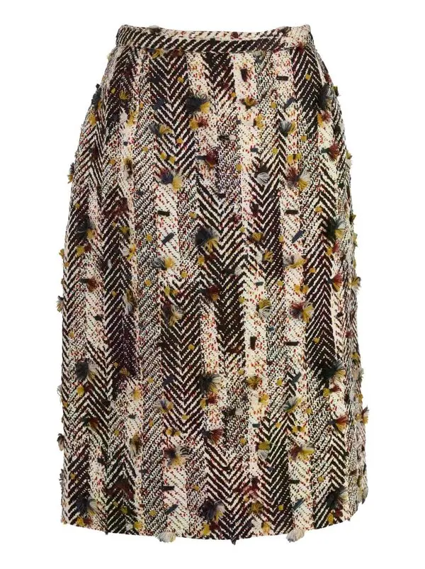 Gianfranco Ferre Appliqué-detailed Midi Skirt - Brown