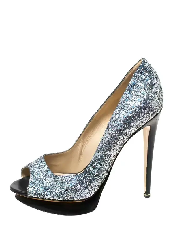 NICHOLAS KIRKWOOD 130mm Glittered Peep-toe Pumps - Silver
