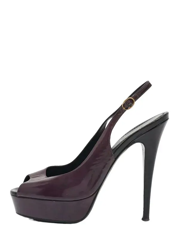 Saint Laurent 130mm Peep-toe Platform Sandals - Purple