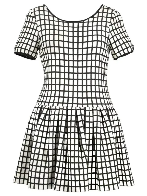 ANNIE P. Check-pattern Dress - White