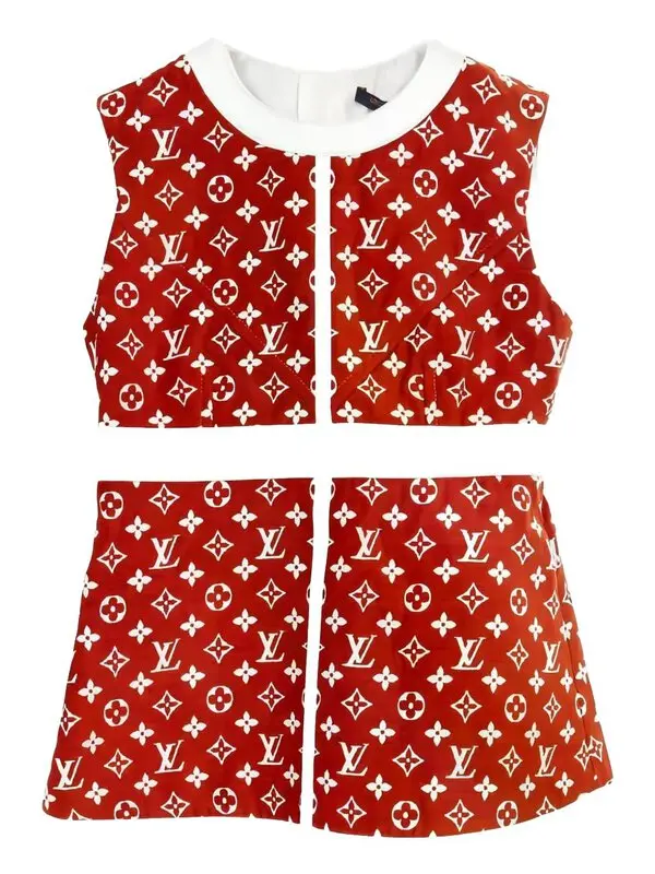 LOUIS VUITTON Monogram-pattern Top - Red