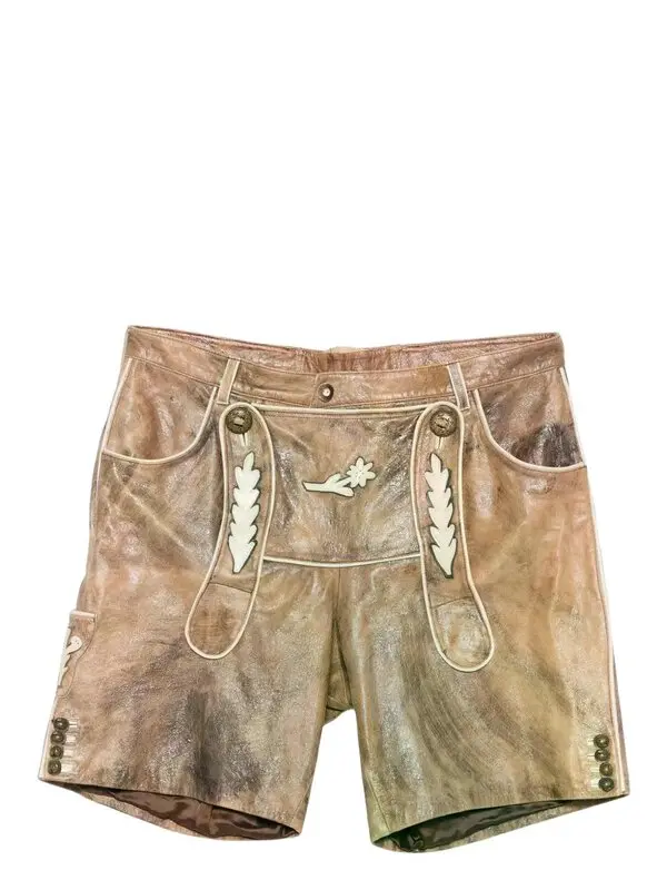 A.N.G.E.L.O. VINTAGE CULT 1990s Floral-appliqué Shorts - Brown