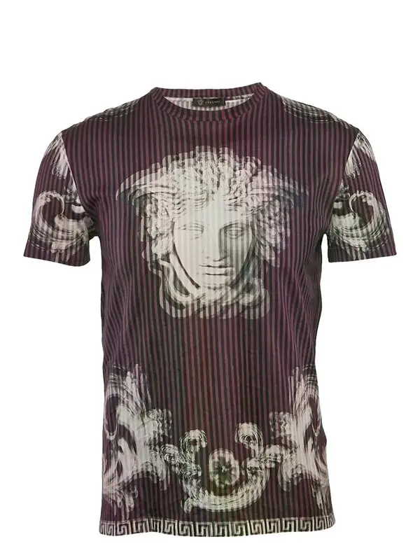 Versace Medusa Striped T-shirt - Purple
