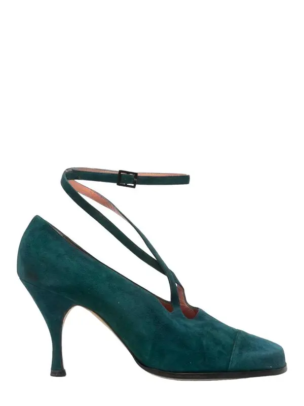 ROMEO GIGLI 1990s Ankle-strap Stiletto Pumps - Green