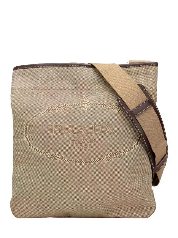Prada Canvas Canapa Logo Crossbody Bag - Brown