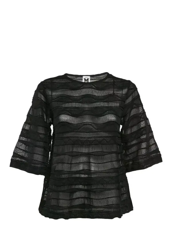 Missoni Wave Long-sleeves Knit Top - Black