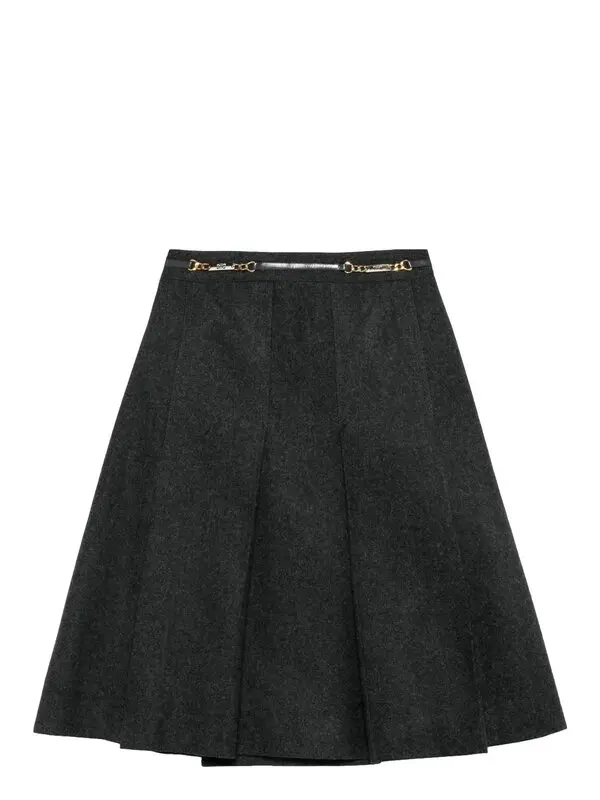 Celine 1990s Wool Skirt - Grey