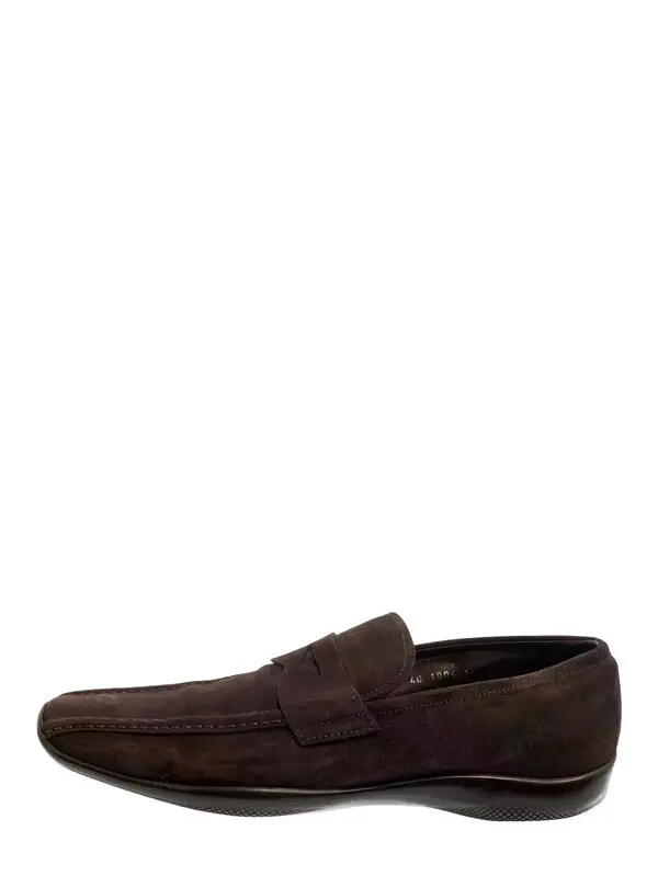 Prada 2023 Suede Loafers - Brown