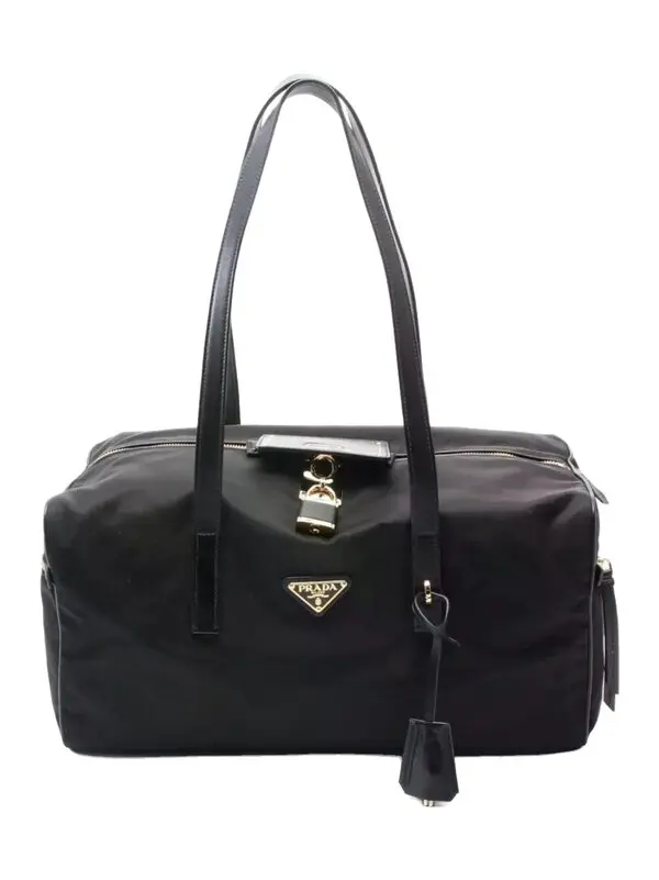 Prada 2020 Logo-plaque Luggage Bag - Black
