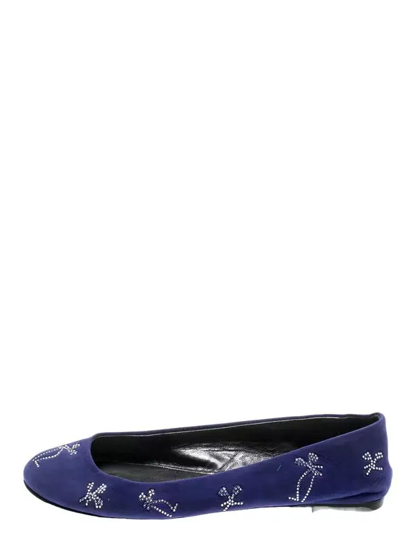 GIUSEPPE ZANOTTI Crystal-embellished Ballet Flats - Blue