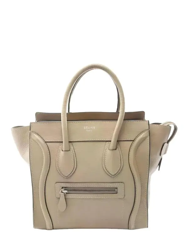 Celine 2000s Micro Luggage Leather Tote Bag - Neutrals