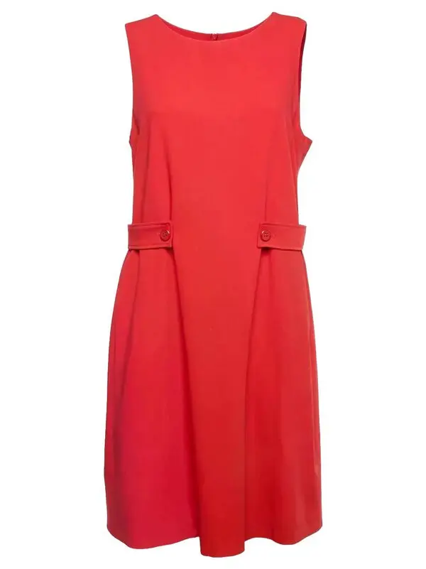 Emporio Armani Button-detail Sleeveless Midi Dress - Red