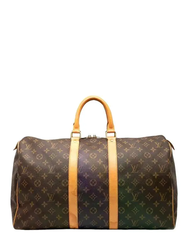 LOUIS VUITTON 2001 Monogram Keepall 45 Travel Bag - Brown