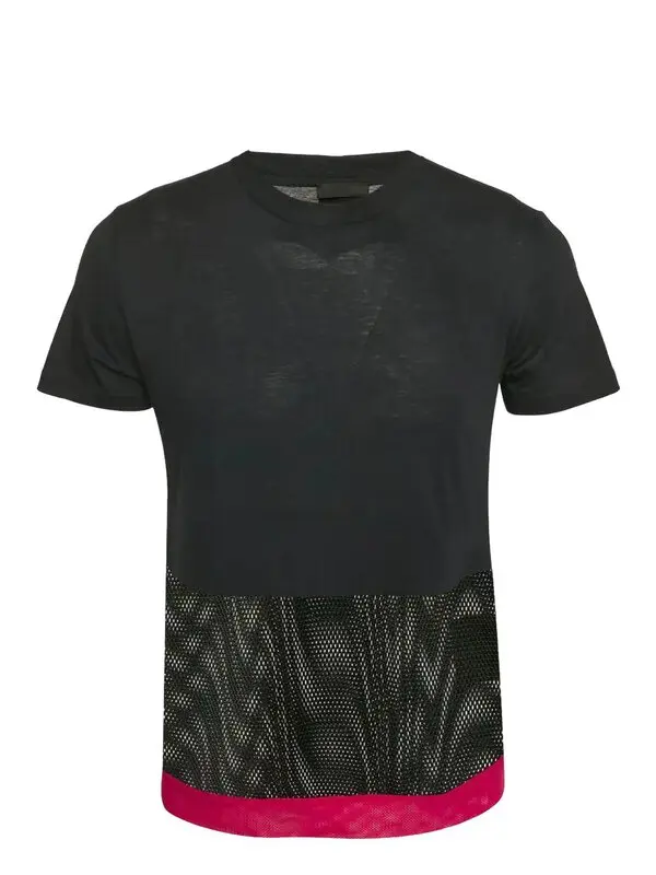 Prada Mesh-insert Cotton T-shirt - Blue