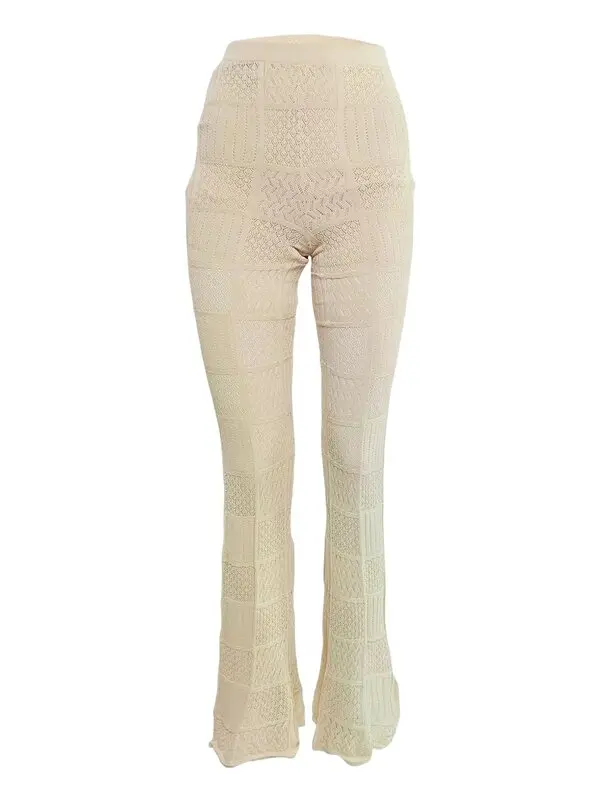 Sandro Patchwork-design High-waisted Trousers - Neutrals