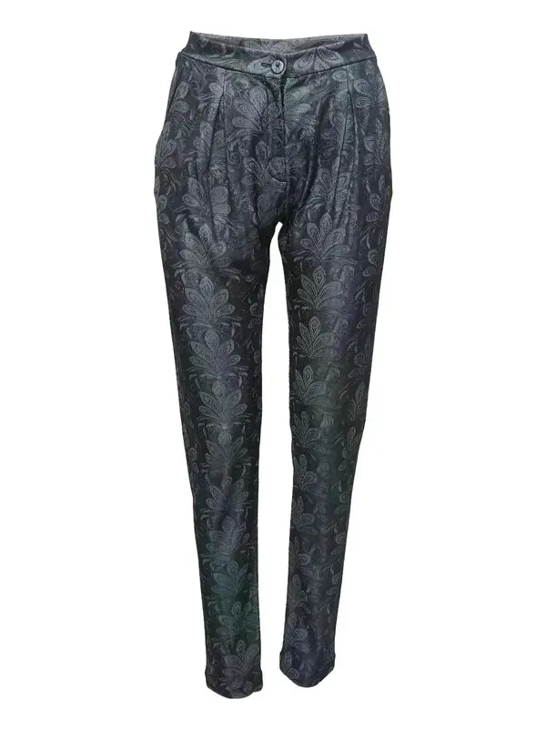 Emporio Armani Floral Button Trousers - Black
