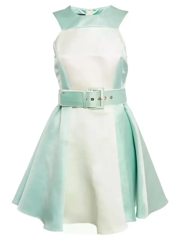 Elisabetta Franchi Two-tone Belted Dress - Blue